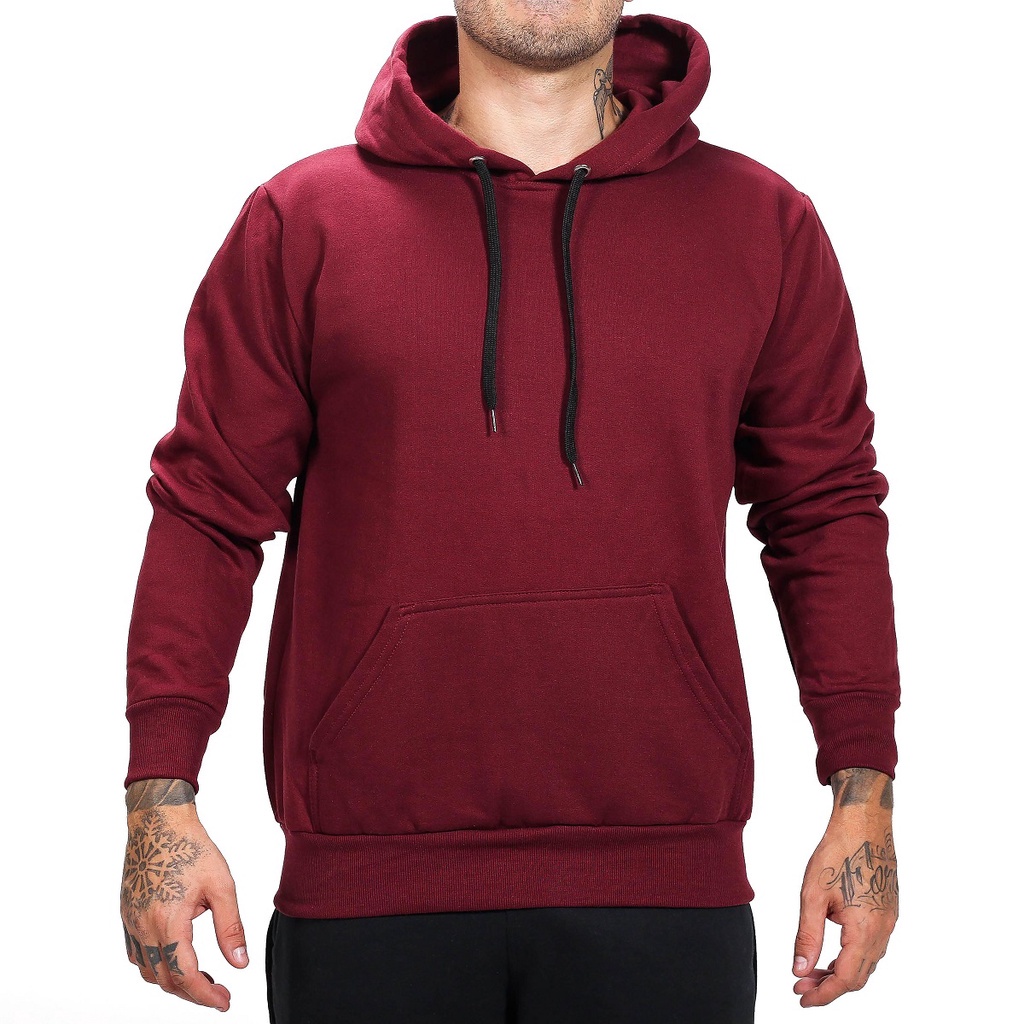 Moletom Liso Masculino E Feminino Blusa De Frio Com Bolso E Capuz ...