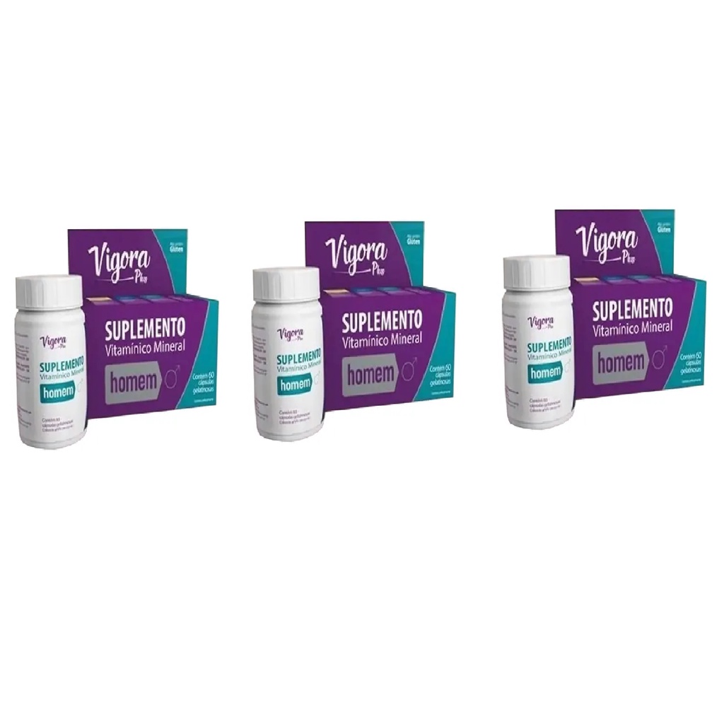 Kit 3 Suplemento Vigora Plus Homem 60caps Prati Donaduzzi Shopee Brasil