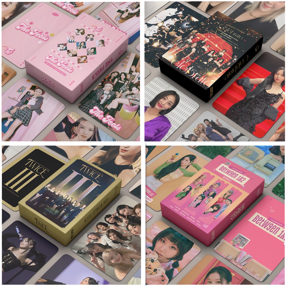 54-55pcs/box TWICE Album The Feels Celebrate Photocards 2023 Season's Greeting MORE & MORE Lomo ...