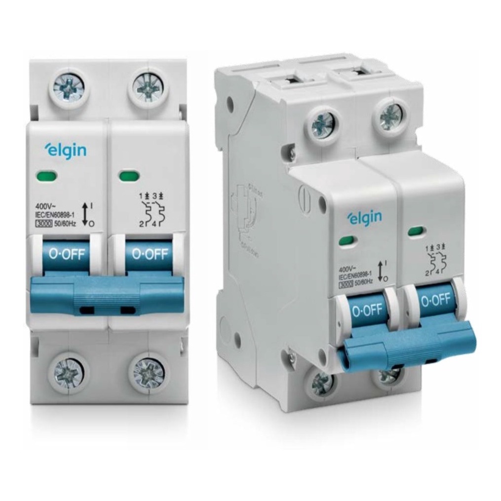 Disjuntor Bipolar Duplo 6A 10A 16A 20A 25A 32A 40A 50A 63A - Elgin | Shopee Brasil