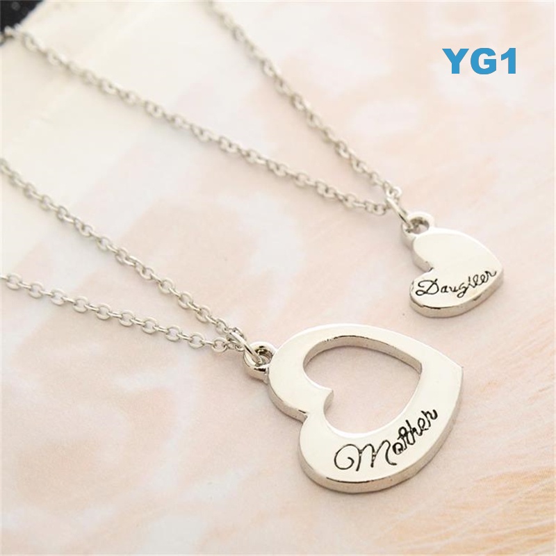 YG 2PC/Set Colar De Costura Do Coração Da Mãe E Filha Família Presentes ...