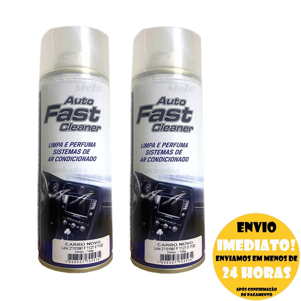 Kit 1 ou 2 Limpa Ar Condicionado Automotivo Cheiro De Carro Novo Spray ...