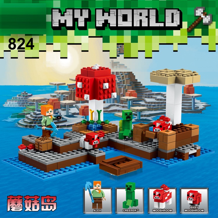 A Ilha Do Cogumelo 21129 Minecraft Building Blocks Lego Compatível ...