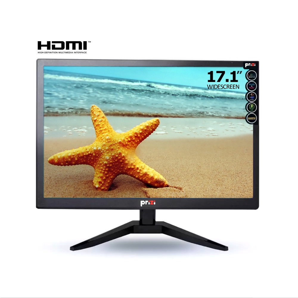 Monitor Led 17.1" Prizi Slim Widescreen 16:9, 5Ms. 60Hz Preto ...