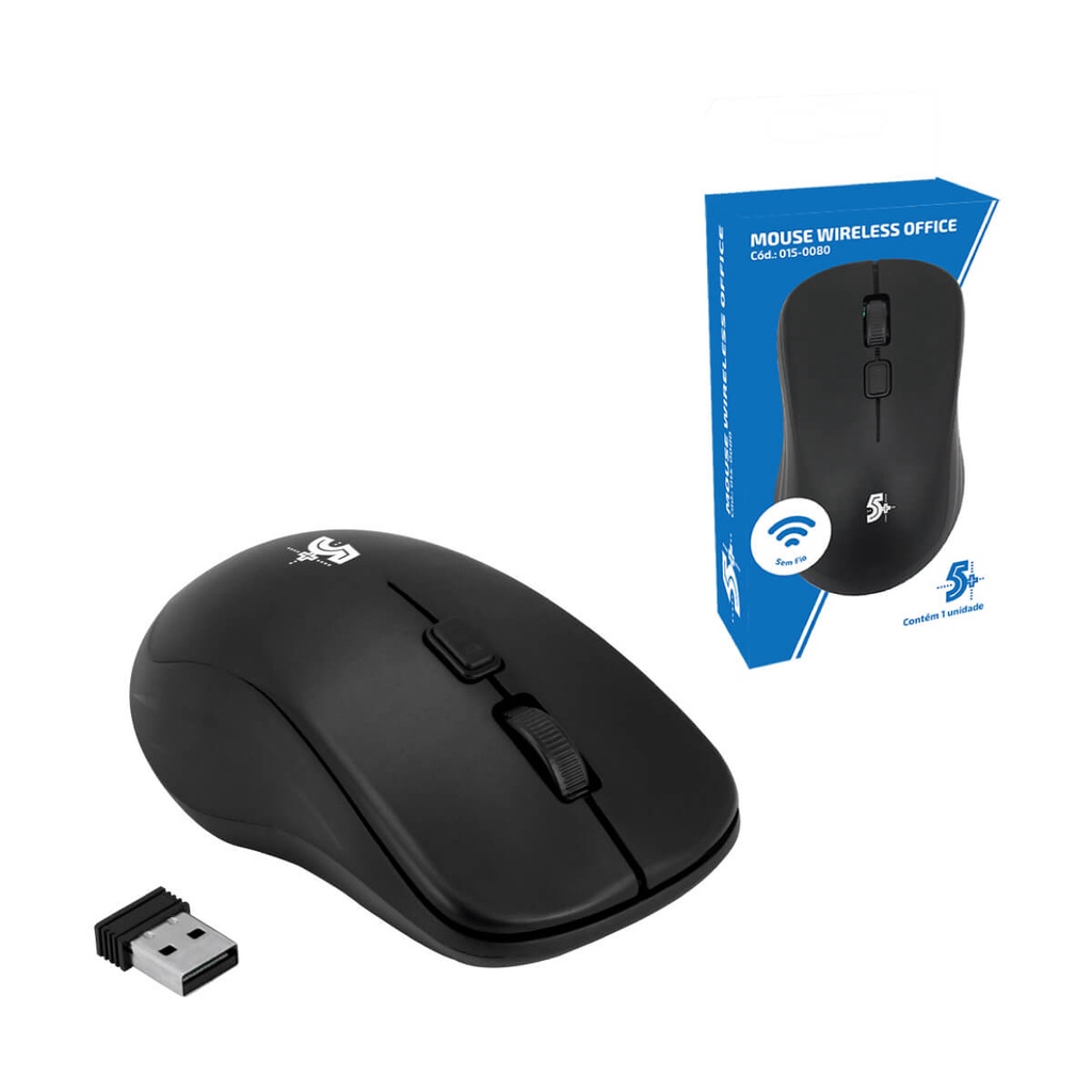 Mouse Wireless 2.4 Ghz Office Preto Certificado Anatel 5+ | Shopee Brasil
