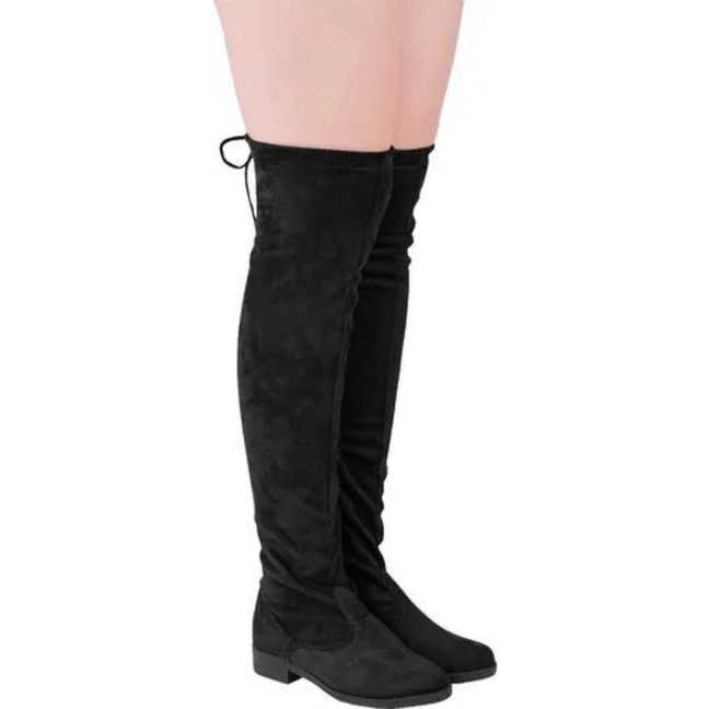 Bota Over Size A Cima Do Joelho Feminina Sem Salto Suede | Shopee Brasil