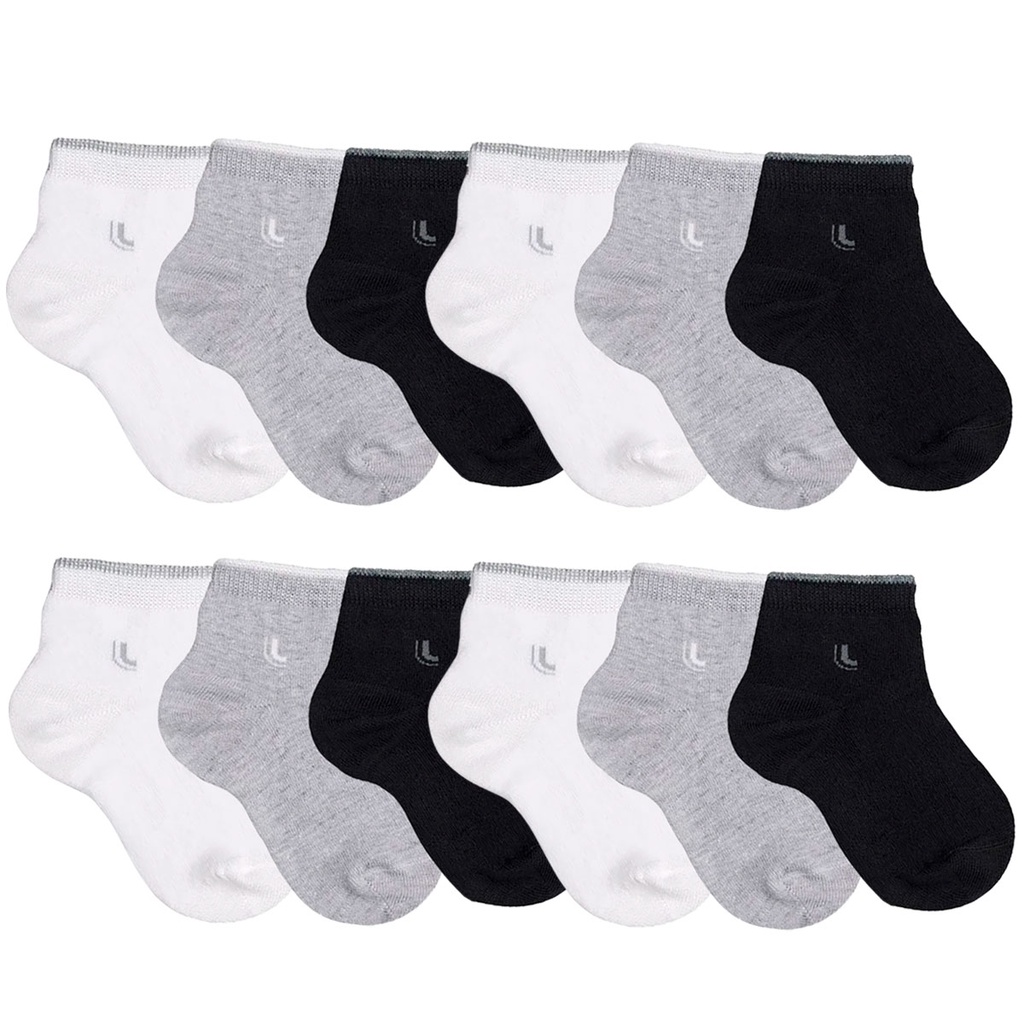 Kit com 12 Pares de Meias Infantis Unissex Kids Lupo | Shopee Brasil