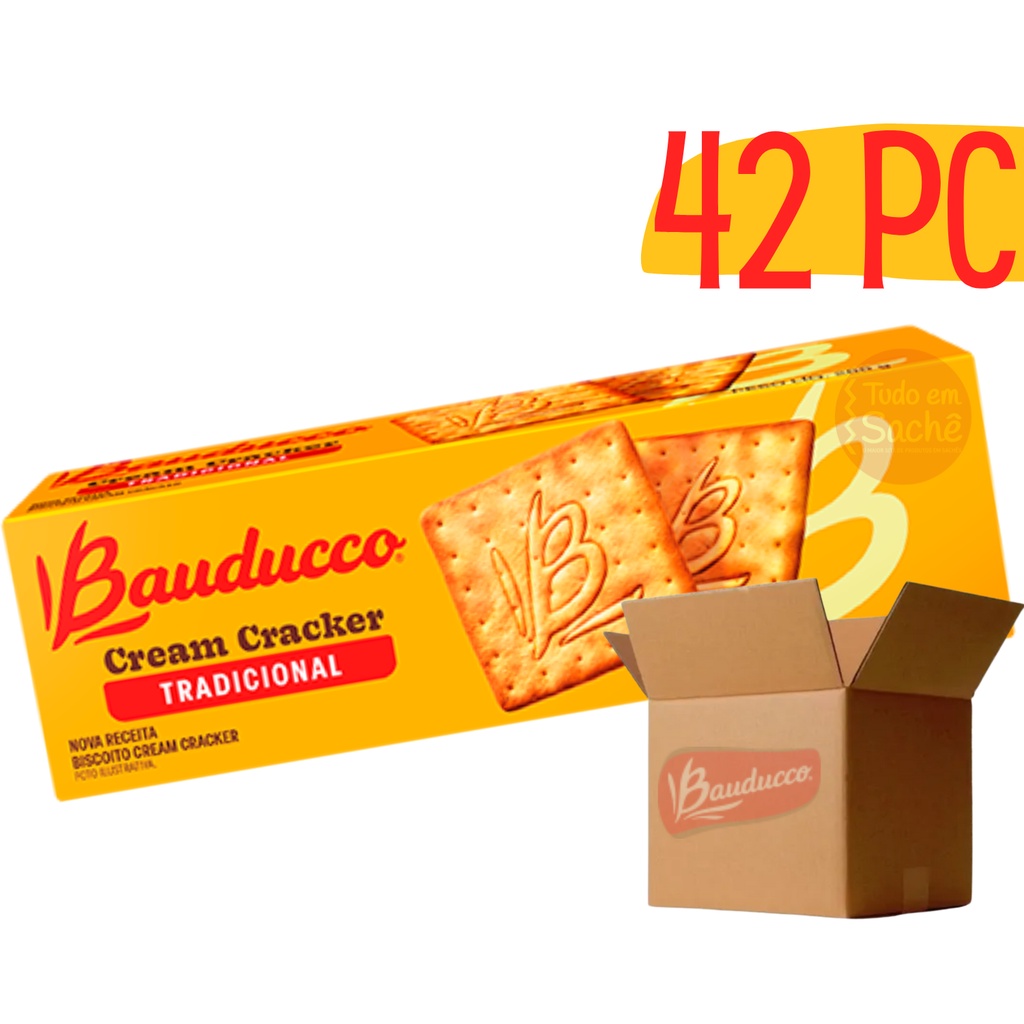 Biscoito Cream Cracker Bolacha Bauducco 200g Caixa Fechada - 42 Pacotes ...