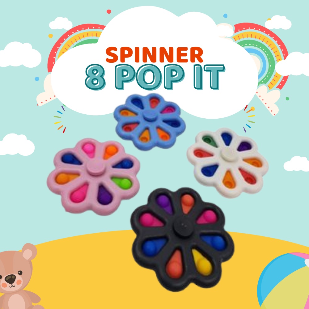Spinner com 8 Pop it Tik Tok Hand Giro Brinquedo Anti Stress Ansiedade ...