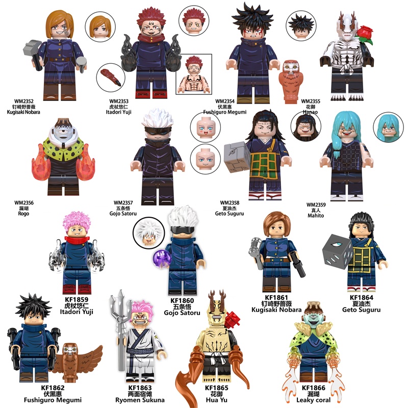Blocos De Construção De Mini Figuras Jujutsu Kaisen Itadori Gojo Sukuna ...