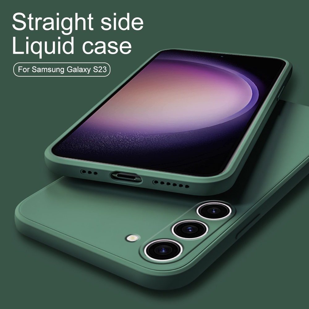 Capa Quadrada De Silicone Líquido Para Samsung Galaxy S23 Ultra S23 Plus S21 FE S22 S21 S20 S20 ...