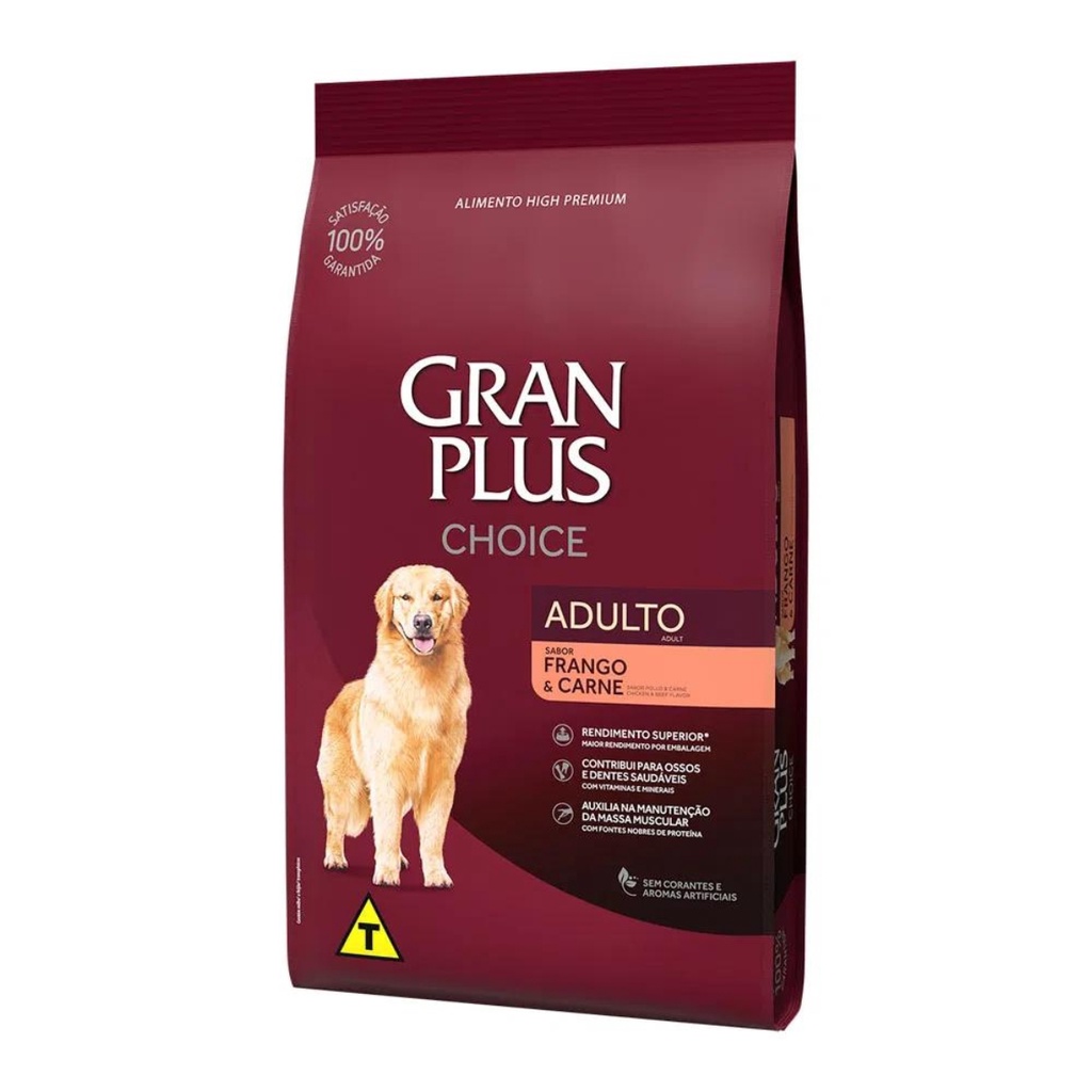 Ração Gran Plus Cães Choice Adulto Frango e Carne 20kg | Shopee Brasil