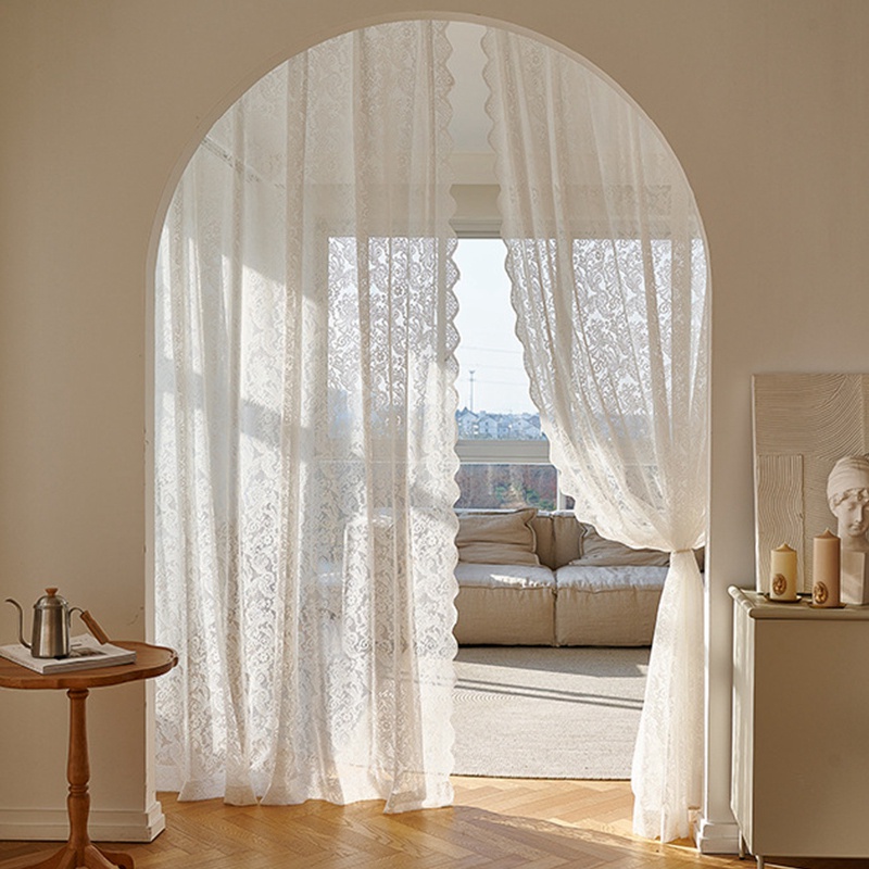 Cortina Francesa Vintage Lace Quarto Decorativa | Shopee Brasil