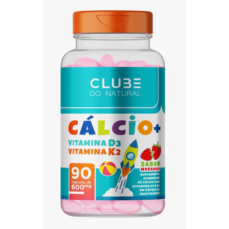 Calcio Kids 90 Cáps Mastigáveis Morango Mas Vitamina D3 E K2 | Shopee ...