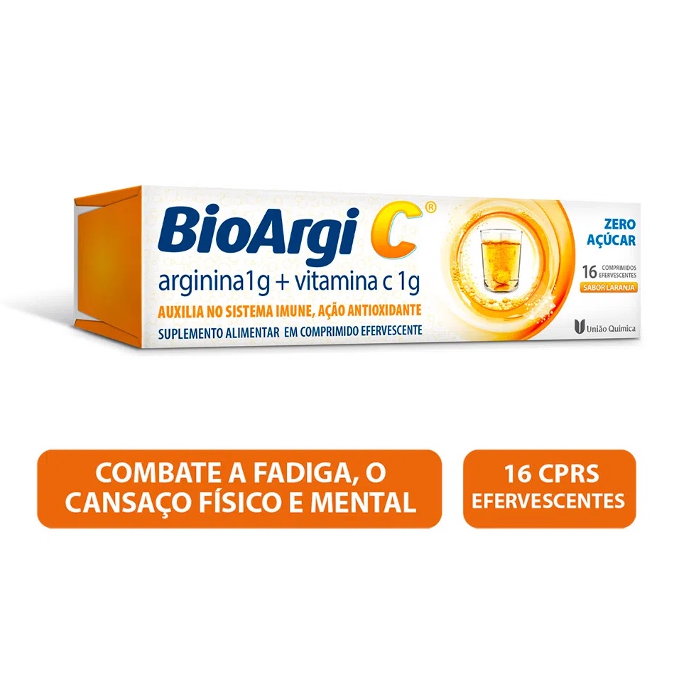 Kit 3 BioArgi C Arginina + Vitamina C 16Cps - União Química | Shopee Brasil