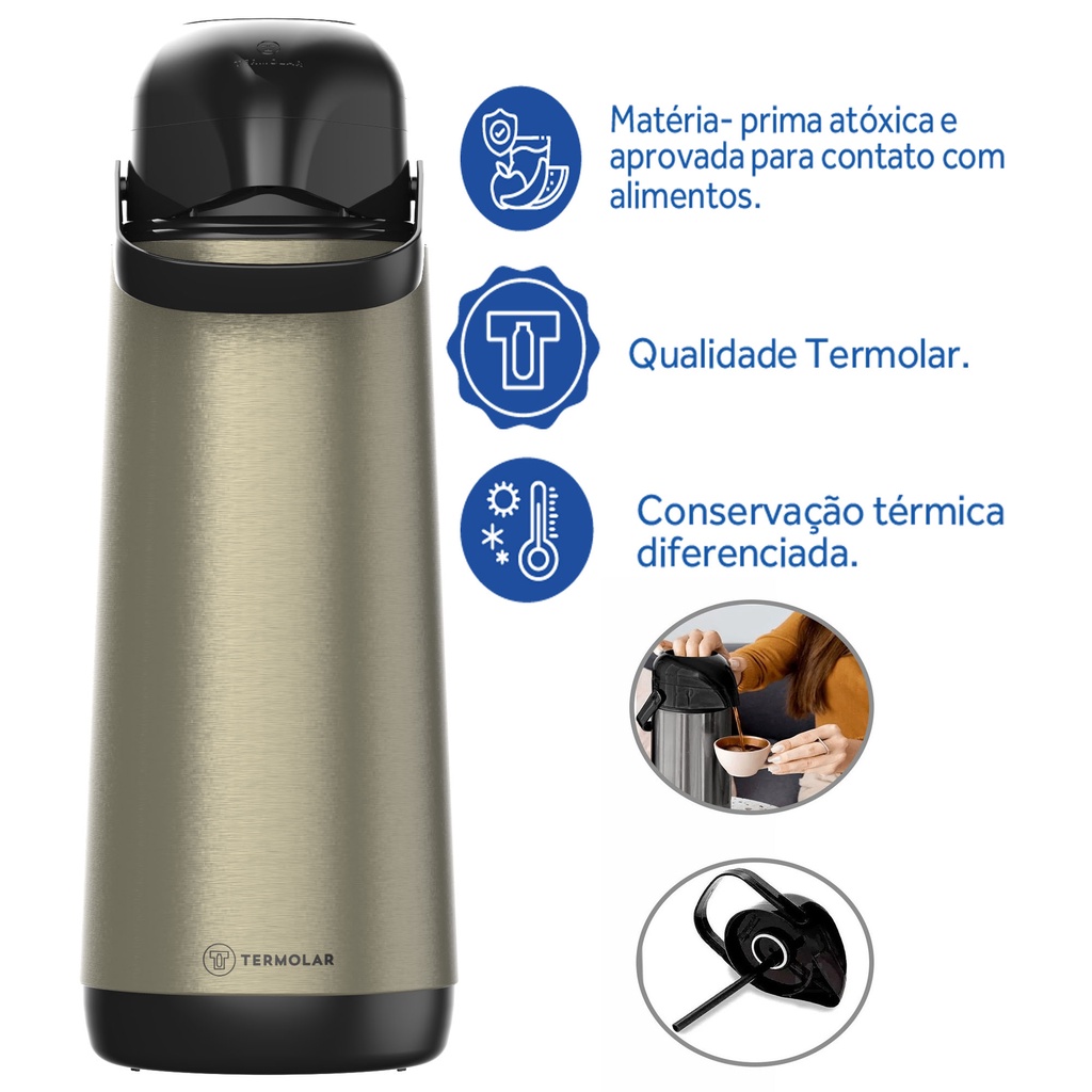 Garrafa Térmica Lumina Ginger 1,8L Quente Frio Termolar | Shopee Brasil