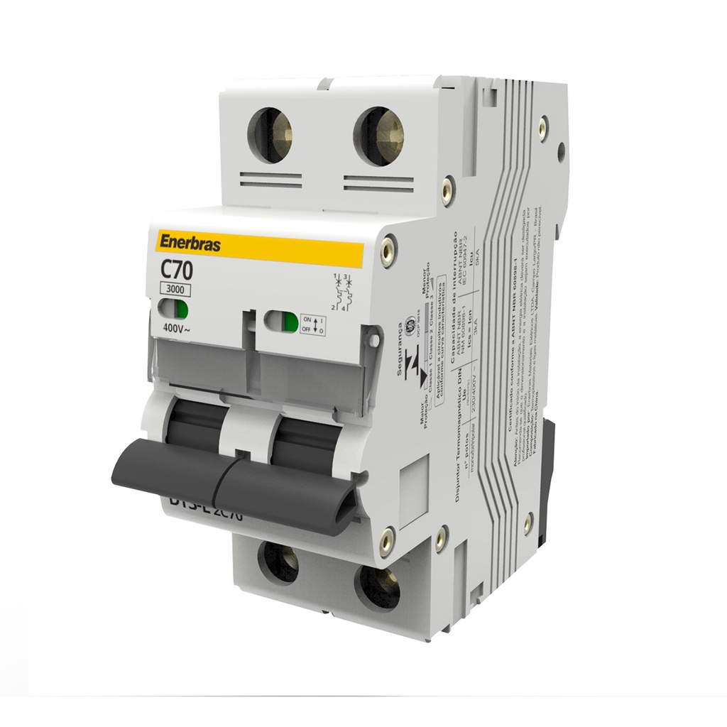 Disjuntor BIPOLAR DUPLO DIN 3Ka 2P C 70A Din | Shopee Brasil