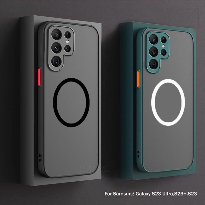 Capa Magnética Fosca Para Samsung Galaxy S22 S23 S21 Ultra Plus Armadura Magsafe Armor Luxury ...
