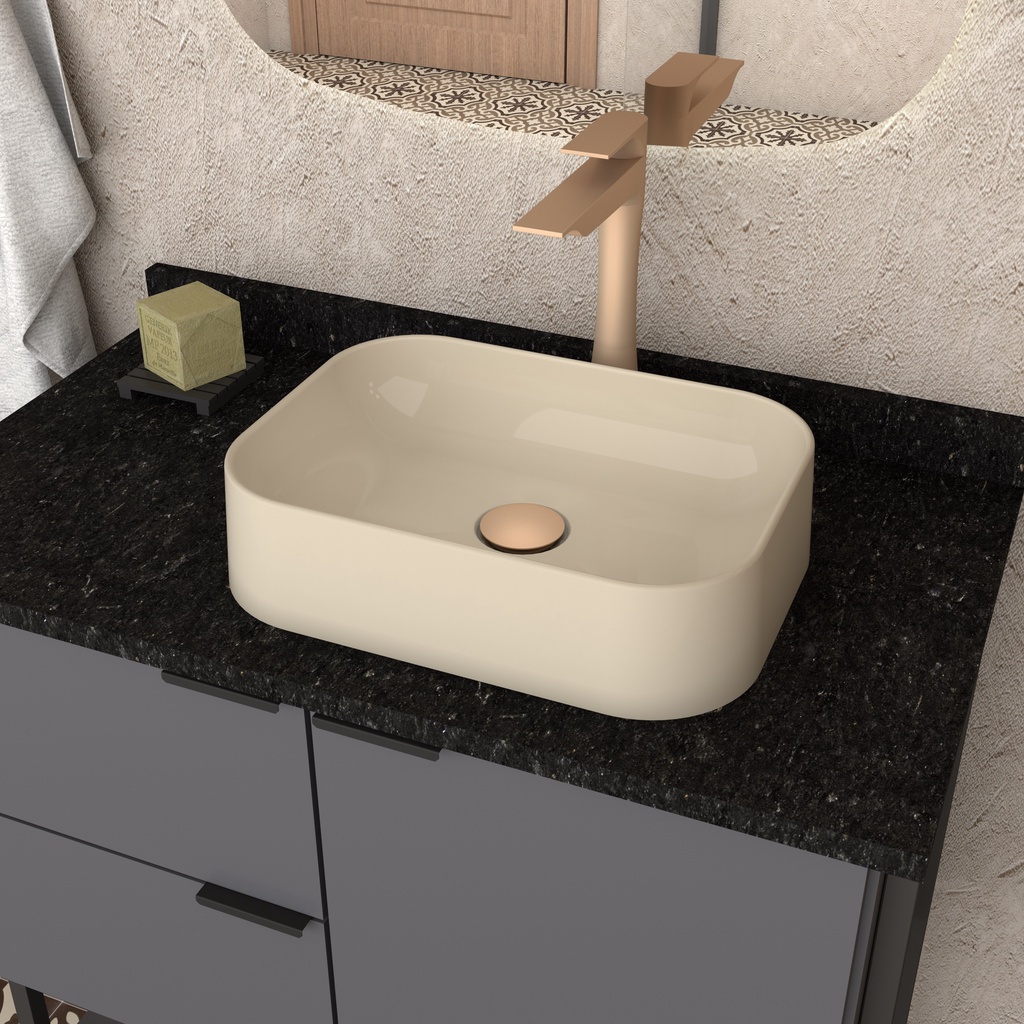 Cuba Pia Para Banheiro Lavabo Areia Sobrepor Luna Cozimax | Shopee Brasil