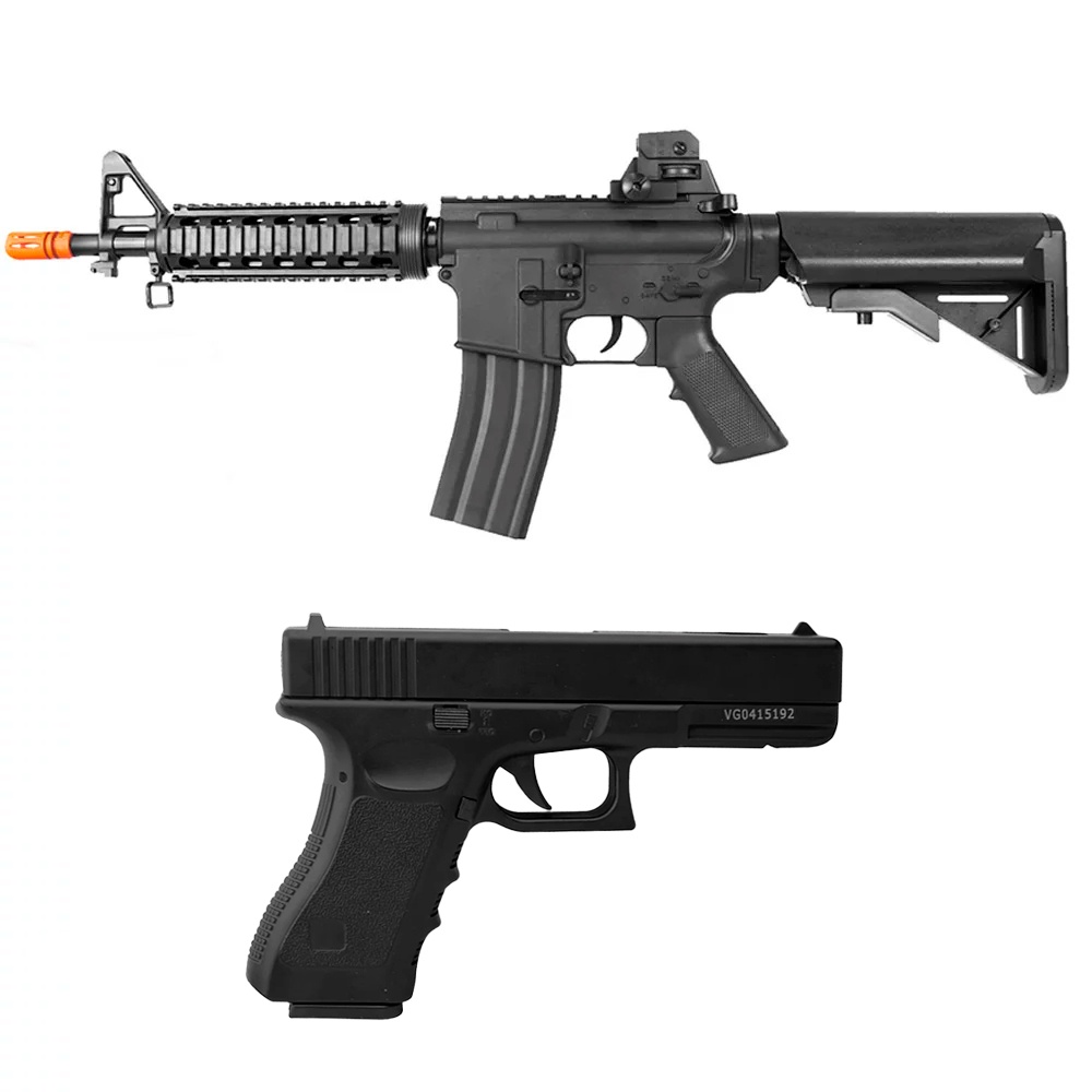 Rifle Airsoft Spring Vigor M4 CQB Black + Pistola Airsoft Spring Vigor ...