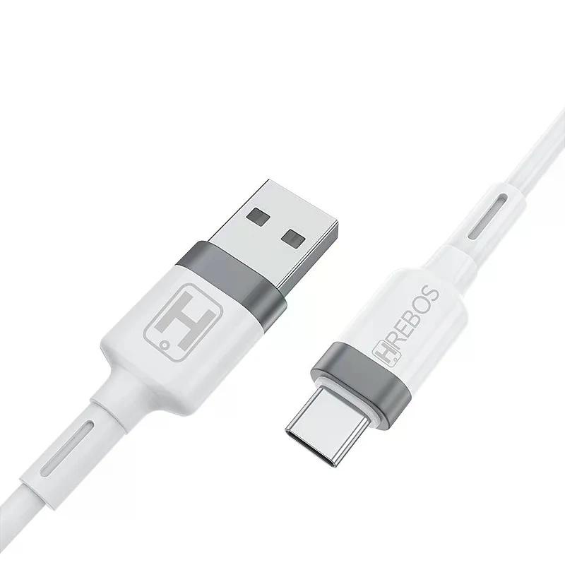 Cabo USB Para Tipo C 1 Metro Branco Hrebos HS-236 | Shopee Brasil