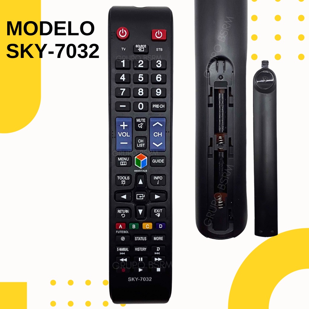 Controle Remoto 7032 modelo Sky-7032 Compatível com Tv Smart Futebol ...