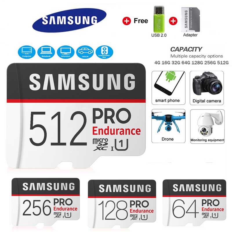 SAMSUNG PRO Micro SD 512gb 256gb 128GB 32GB 64GB U1 4K Cartão De ...