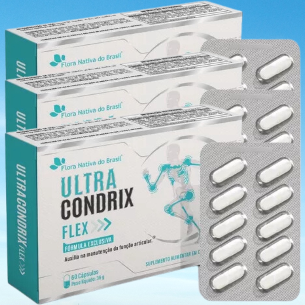 Ultra Condrix Flex / 3 frascos 60 Capsulas /Colágeno Tipo Ii + Cúrcuma ...