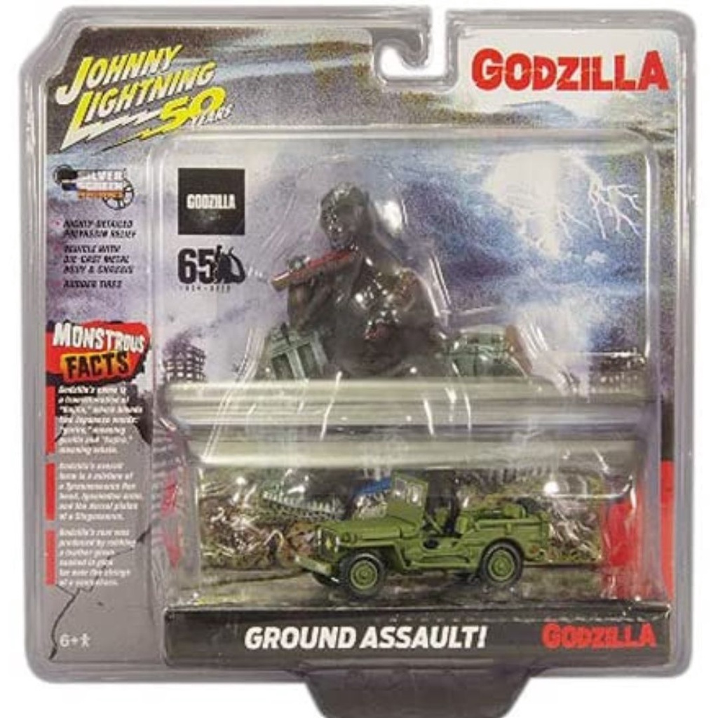 Miniatura Diorama Willys MB Jeep Godzilla 1/64 Johnny Lightning ...