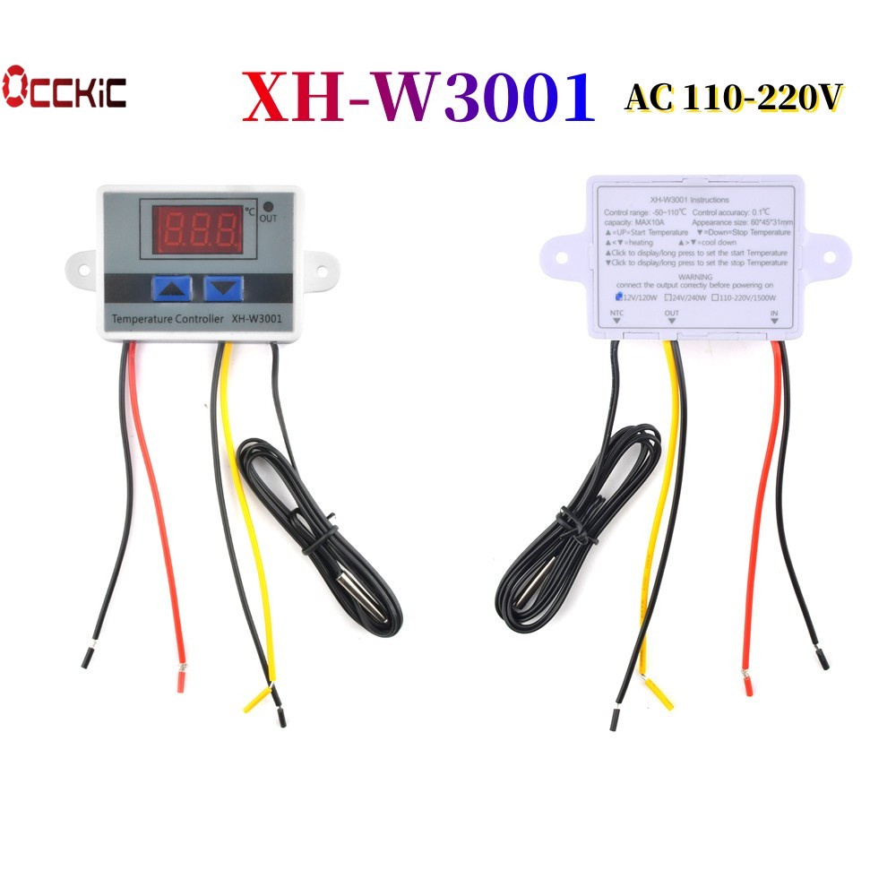 Occkic XH-W3001 AC 110-220V Termostato Digital LED Controlador De Temperatura DC 12V/24V De ...