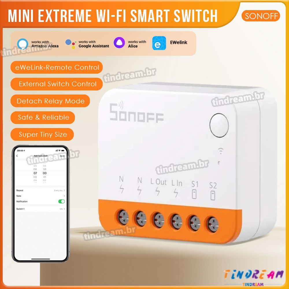 Sonoff Mini R4 Wifi Interruptor Inteligente Mini Módulo Extremo Wifi Relé Controle Remoto de Voz ...