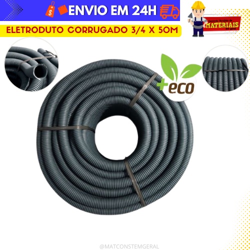 Conduite Eletroduto Corrugado Flexível 3/4 25mm x 50 Metros Pead ...