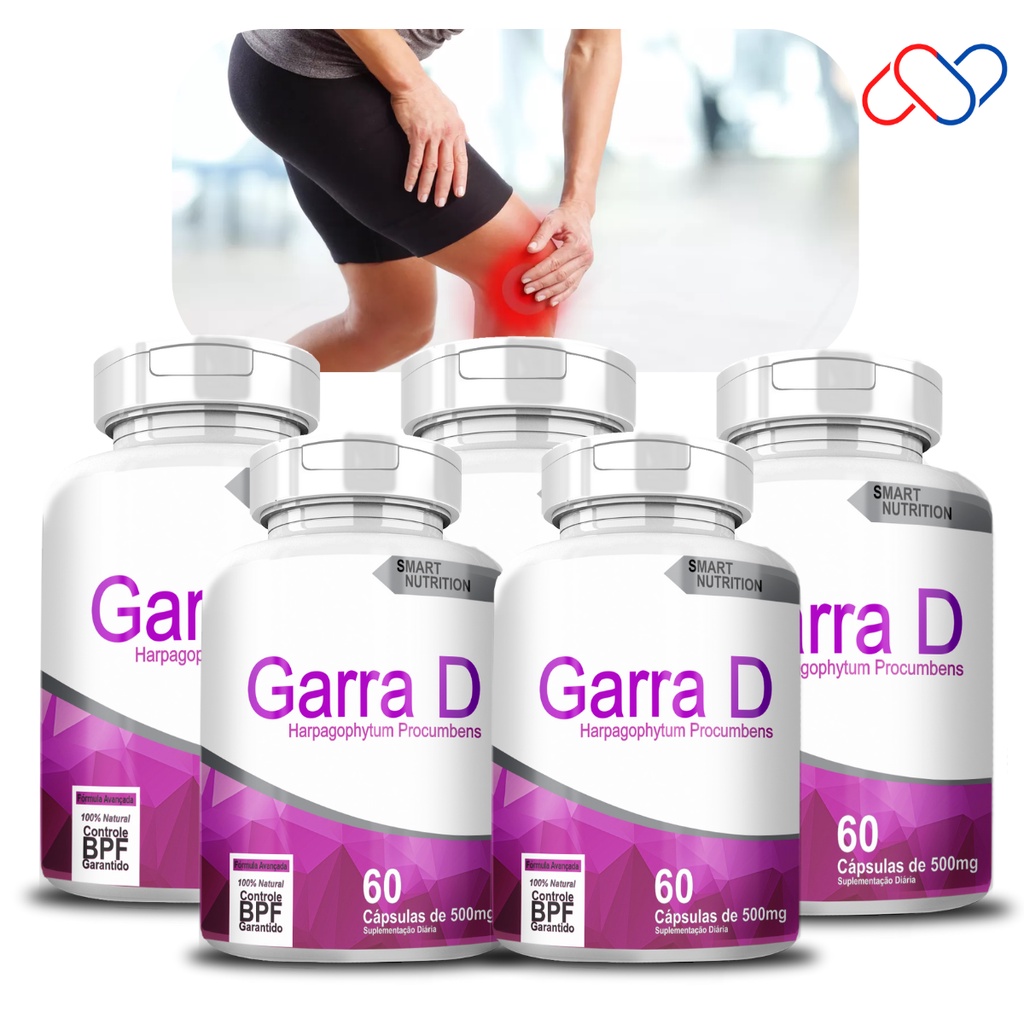 Kit com 5 Garra D 500mg 60 Cápsulas | Shopee Brasil