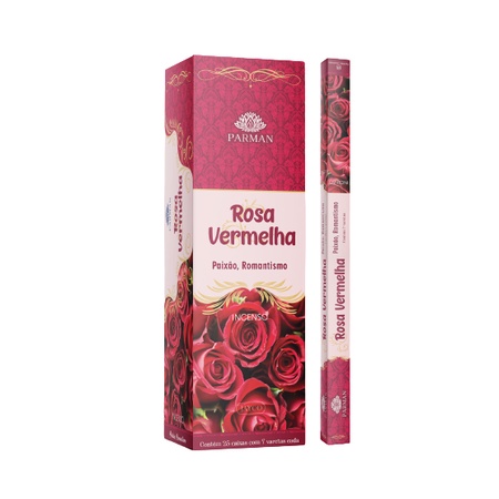 Incenso Rosa Vermelha Parman Box 25 Caixas Com 7 Varetas | Shopee Brasil