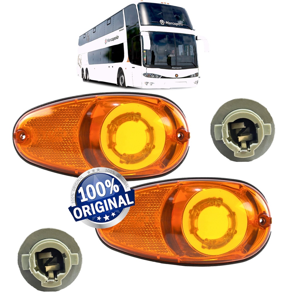 Kit 2 Lanterna Lateral Bolha Ônibus Marcopolo Caio Busscar | Shopee Brasil