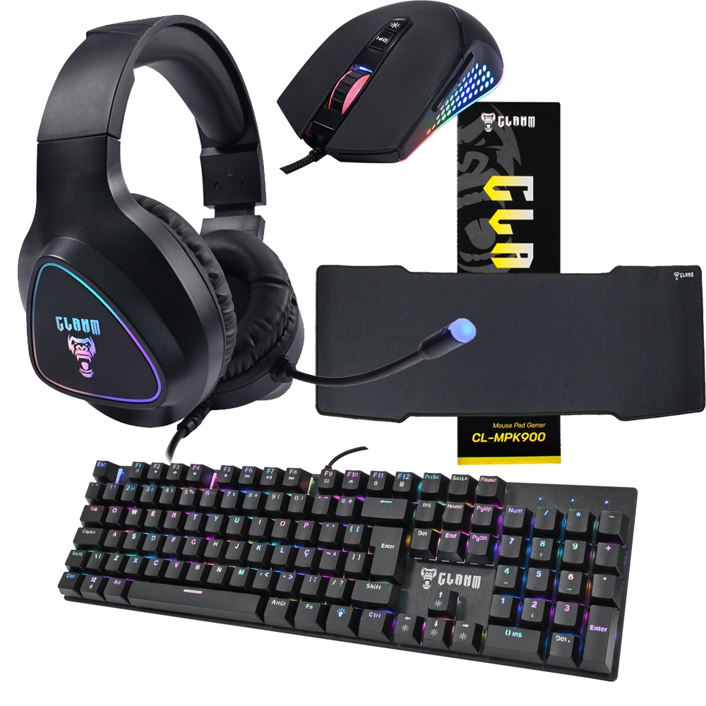 Kit Gamer Com Teclado Mouse Headset Mouse Pad SET009 | Shopee Brasil
