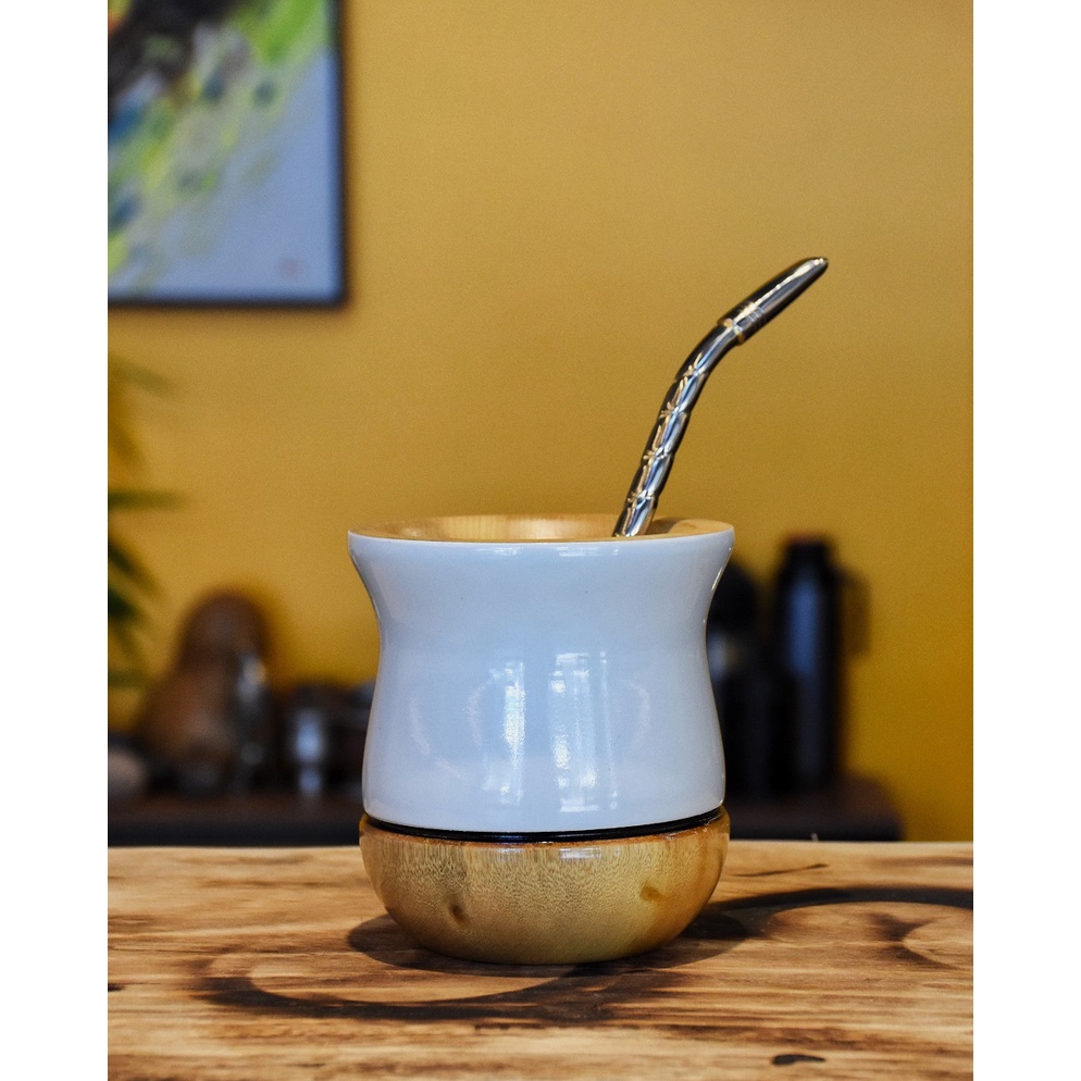 Cuia de madeira imbuia bicolor premium | Shopee Brasil