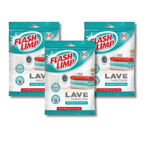 Kit com 3 - Lenco Anti Mancha Maquina de Lavar Flash Limp | Shopee Brasil