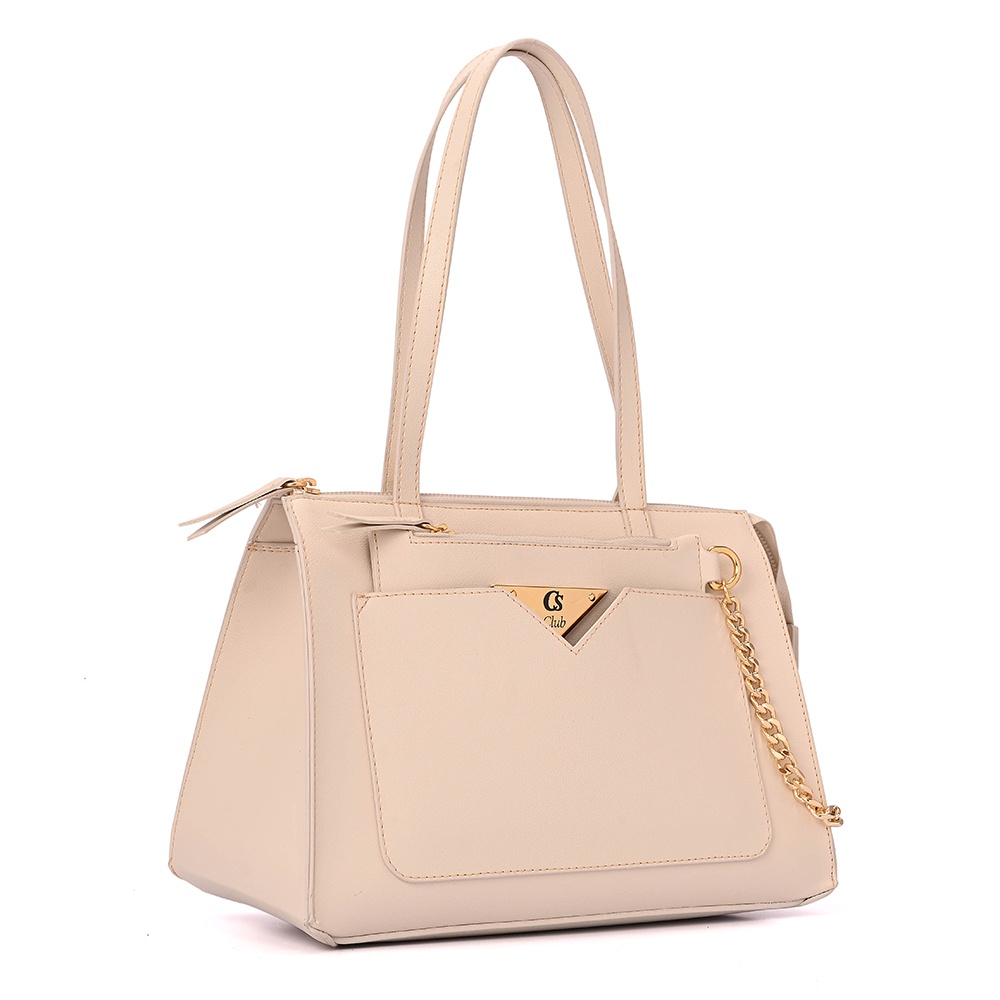 Bolsa Tote CS Club Feminina Pocket Off-White | Shopee Brasil