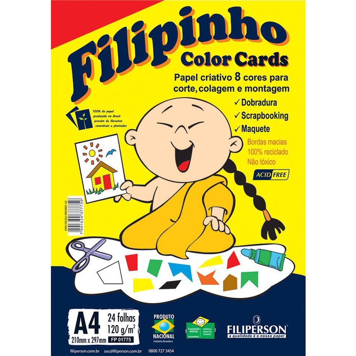 Bloco Cartonado Filip Card 1775 A4 120g 8Cor 24Fls-Filipaper | Shopee ...