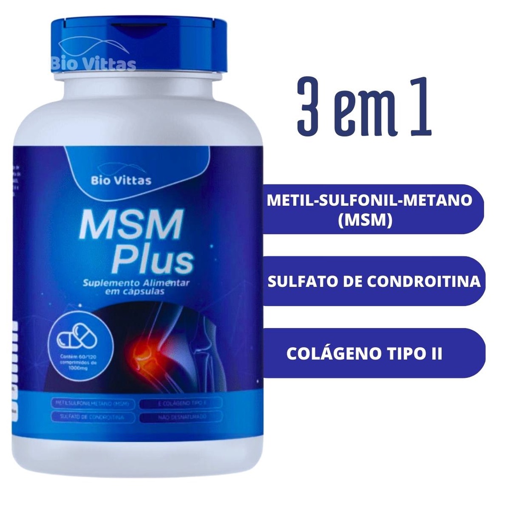 MSM Plus + Colágeno Tipo 2 - 60 Comprimidos Bio Vittas | Shopee Brasil