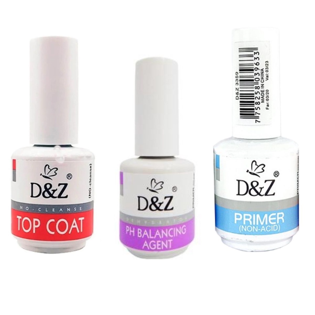 Kit Preparadores D&Z Unhas Em Gel 15ml Top Coat PH Primer | Shopee Brasil