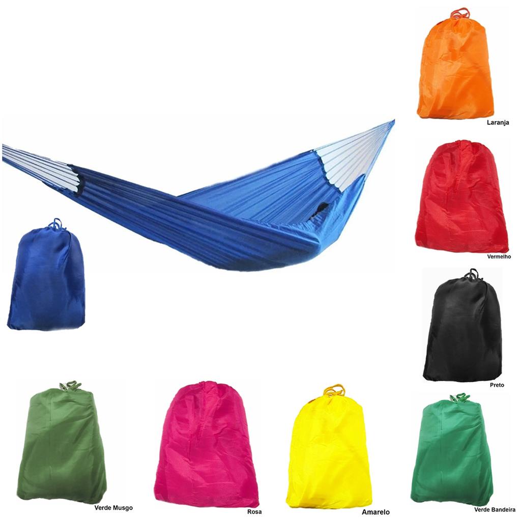 Rede de Descanso Dormir Nylon Portatil Camping Acampar Resistente Ao Ar ...