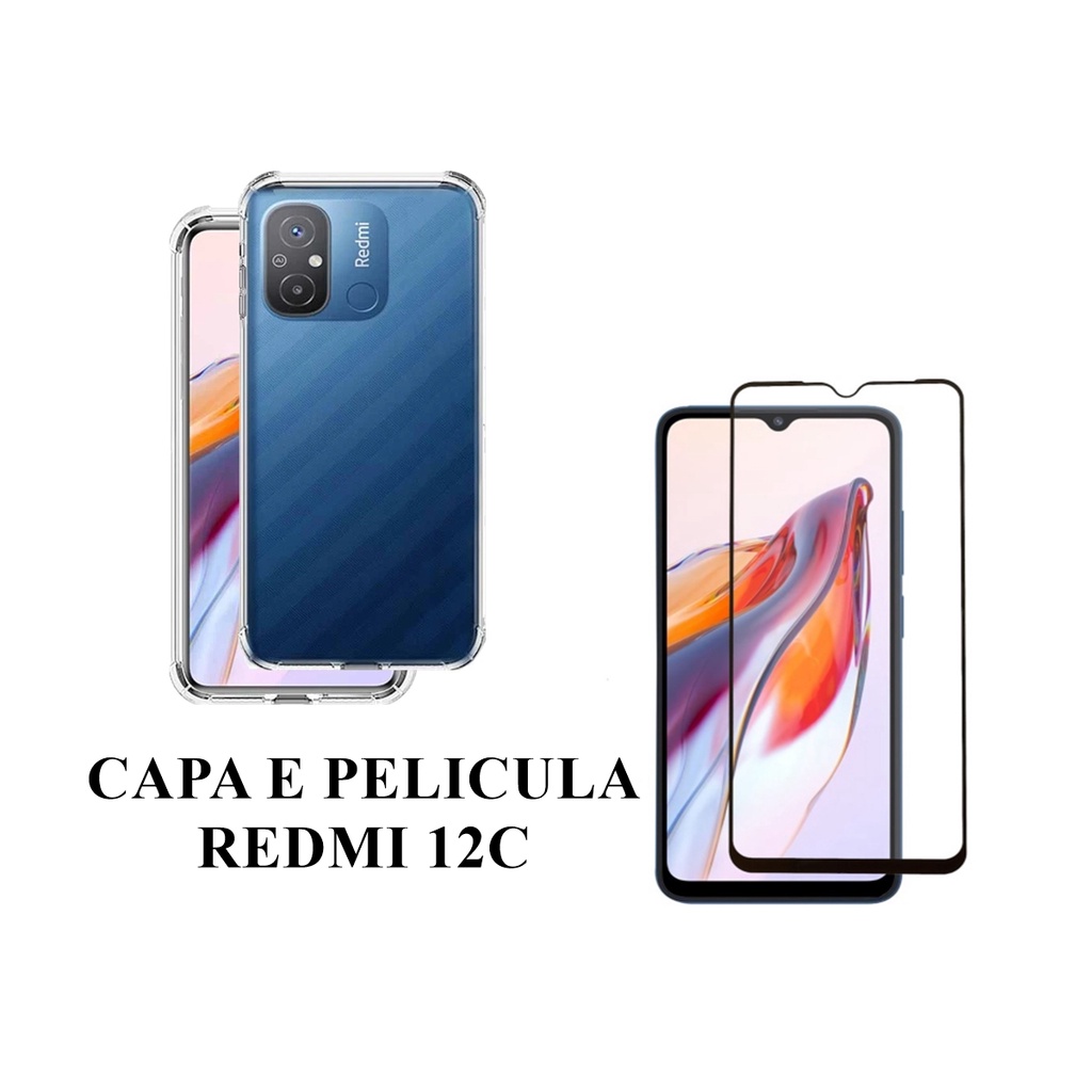 Capa Capinha Case Anti Impacto E Pelicula Vidro 3d 9d Compativel Redmi