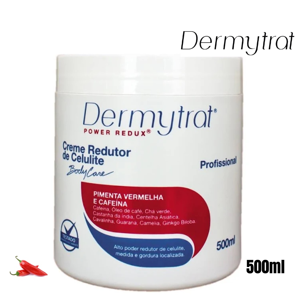Creme Redutor de Celulite 500g Com Pimenta Vermelha e Cafeína Dermytrat ...