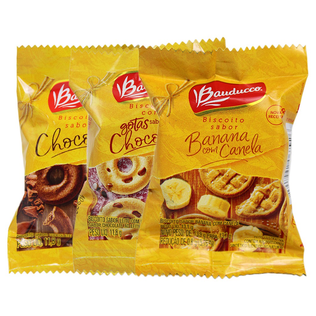 Bolacha Biscoitos Bauducco 3 Sabores Sachês Para Cestas 150 Pacotes ...