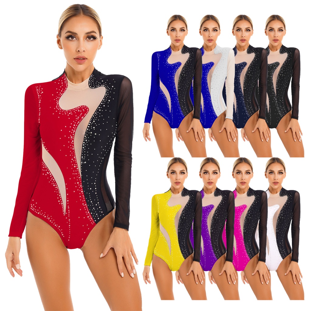 Body Feminino Colorido Bloco Patchwork Collant Espumante Strass Pura ...