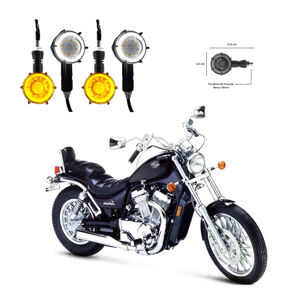 Kit 4 Seta Modelo P41 Farol Milha Custom Moto SUZUKI INTRUDER VS 800 ...