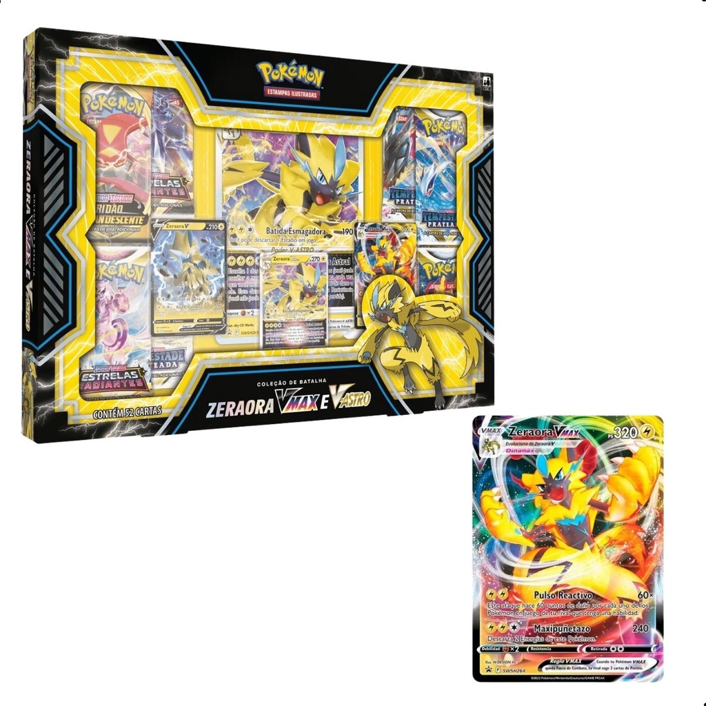 Pokémon Box Zeraora Vmax E V-astro Copag Pokemon TCG | Shopee Brasil