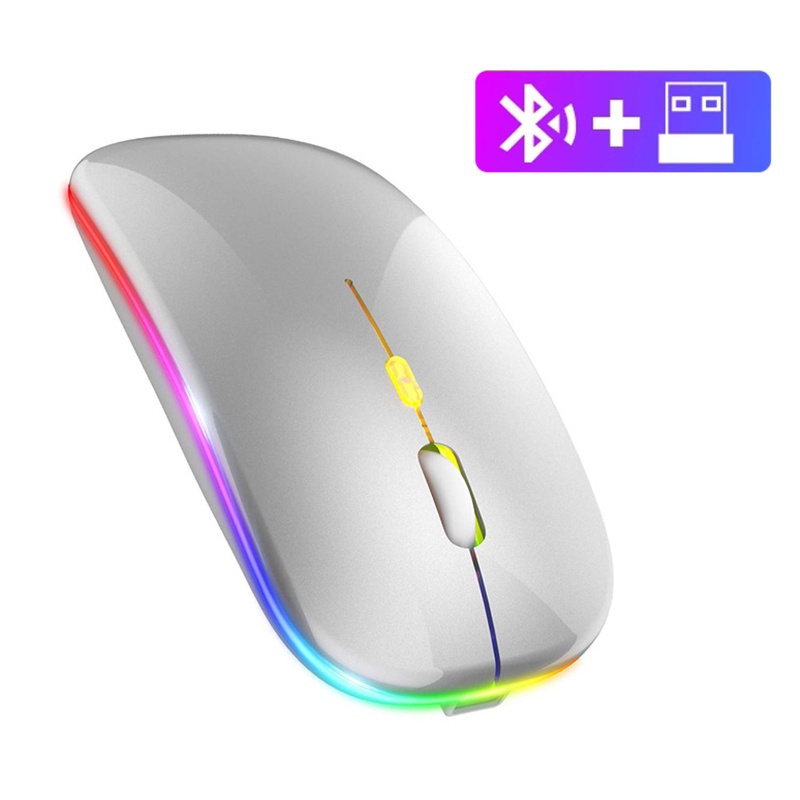 Rato Sem Fio Bluetooth 2.4G De Modo Duplo Carga Rápida Silenciosa Tipo ...
